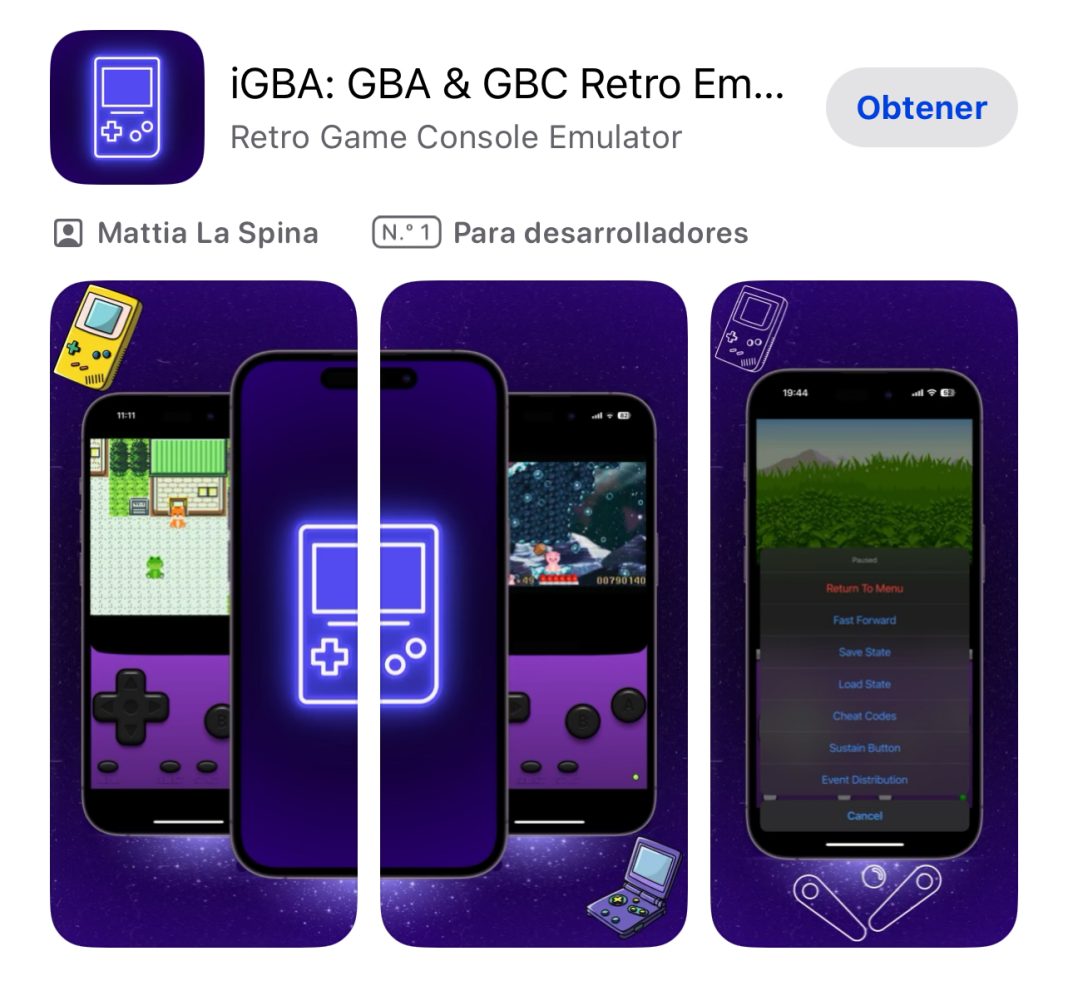 El emulador de Game Boy para iPhone iGBA retirada de la App Store por Spam y Propiedad ...
